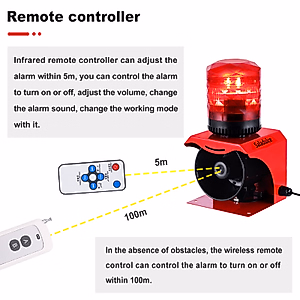 Saladulce Industrial Strobe Alarm Outdoor Alarm Siren and Strobe SF512 Emergency Warning Light Alarm 120dB with Remotes (AC110V) (AC 110V Without Plug)