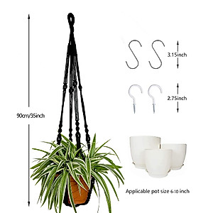 CAMUTKRY Macrame Plant Hanger 23 Inch 2 Pack Indoor for 4 to 6 Inch Plant Pots Brown Holder No Tassels Boho Home Decor