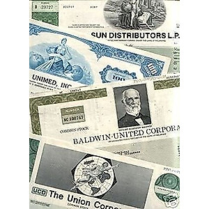 1965 No Mint Mark AMAZON SPECIAL! 100 DIFFERENT RARE ORIGINAL U.S. STOCKS, BONDS and DEBENTURES @ 79c! MANY BIG NAMES! LOWEST PRICE ON EARTH! 1 Share to $5000 Seller EXTRA FINE (AVERAGE GRADE)