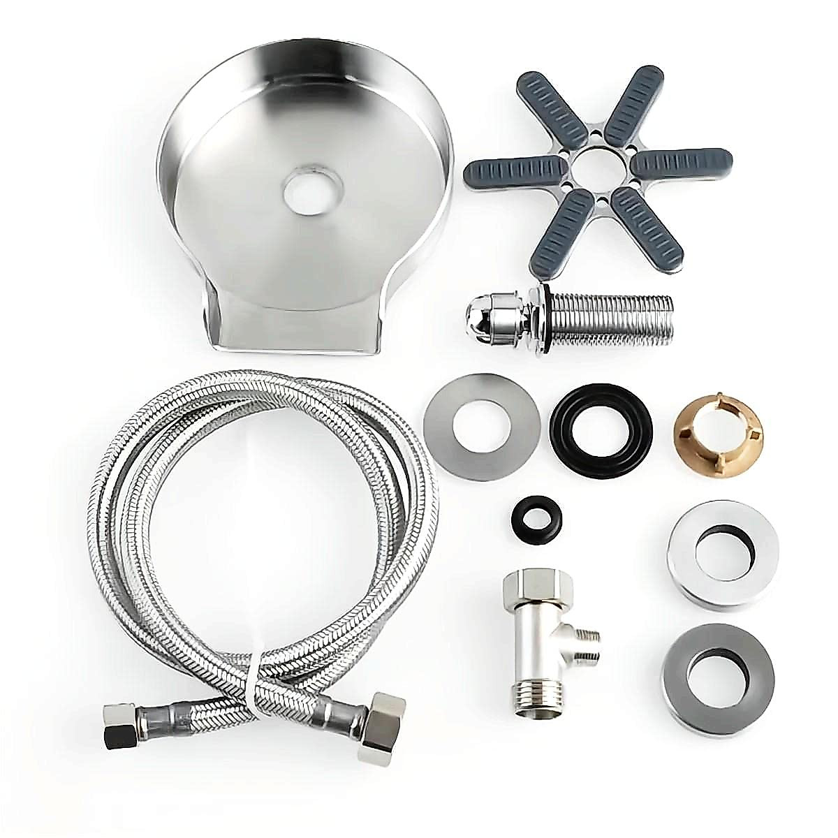 360° Rotary Stainless Steel Glass Rinser, Faucet Glass Rinser for Kitchen Sinks,Metal Cup Cleaner for Sink,Glass Bottle Cleaner Sink Attachment (9 Holes Rotation, Brush Nickel)