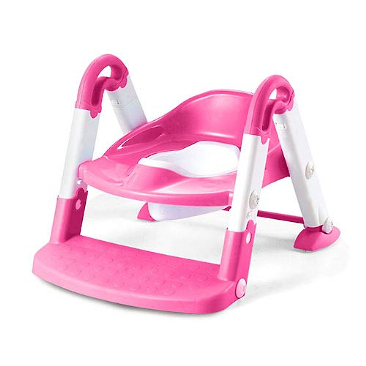 GPCT [Portable] 3-in-1 Kids Toddlers Potty Training Seat W/Step Stool. Sturdy, Comfortable, Safe, Built in Non-Slip Steps W/Anti-Slip Pads. Excellent Potty Seat Step Trainer- Boys/Girls/Baby-Pink