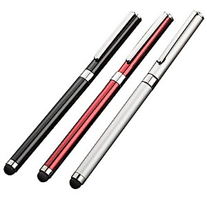 Pro Stylus Capacitive Pen Compatible withPlantronics BackBeat FIT 2100 Upgraded Custom High Precision Touch Full Size 3 Pack! (Black Silver RED)
