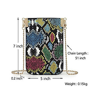 JOBEDE Snakeskin Crossbody Purses, Leather Small Shoulder Purse Cellphone Bag for Women Cell Phone Bags Wallet Purse