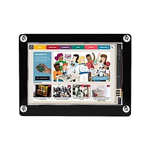 fosa 1080P 60fps 3.5 inch HDMI LCD Screen Display for Raspberry Pi 3 Mode B+,3 Mode B, Pi 2 Model B, Pi Model B+, Pi Model A+ IPS Wide Viewing Angle Display with Black Acrylic Protective Case