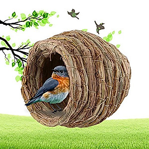 Straw Bird Pet Hand Woven Bird Suitable for Home Hanging Decoration, Hamster cage Canary Budgerigar