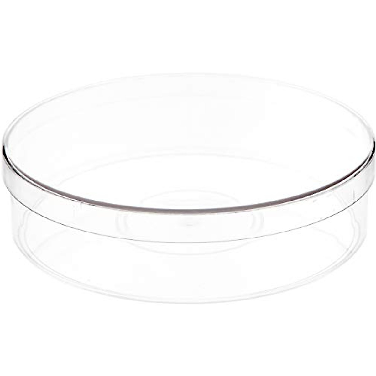 Pioneer Plastics 175C Clear Round Plastic Container, 6" W x 1.5" H, Pack of 4