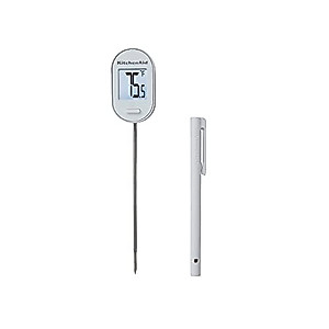 KitchenAid KQ904WH Digital Instant Read Kitchen and Food Thermometer White, Temperature Range: -40F to 482F, White