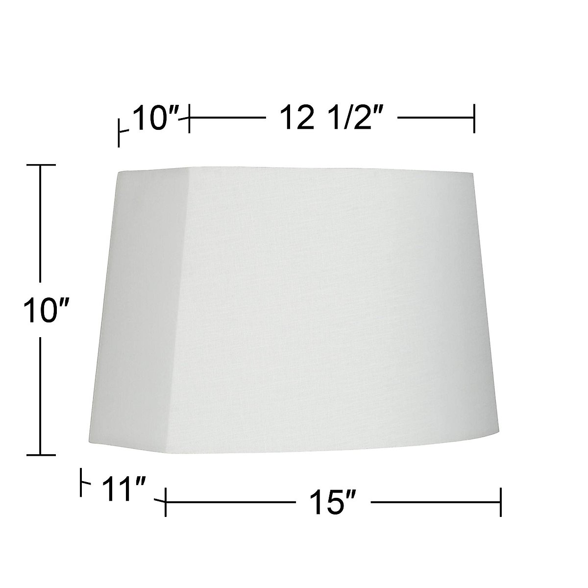 White Medium Modified Oval Lamp Shade 12.5" Wide and 10" Deep at Top x 15" Wide and 11" Deep at Bottom x 10" High (Spider) Replacement with Harp and Finial - Springcrest