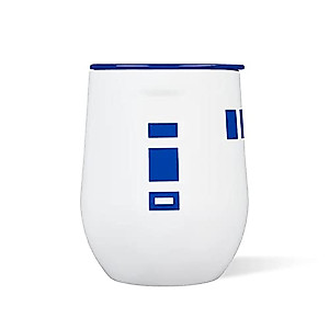 Corkcicle Star Wars Droids Stainless Steel Stemless Wine Cups with Lid, Keeps Beverages Chilled for 9 Hours, 12 oz, Pack of 3