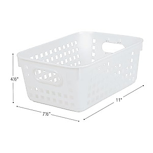 Really Good Stuff - 164316 Plastic Storage Baskets for Classroom or Home Use – Stackable Mesh Plastic Baskets with Grip Handles – Bright Neon Colors – 11" x 7.5" (Set of 6)