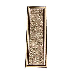 Kitchen Rug Non-Skid Runner Mat Non-Slip Rug for Kitchen Floor with Rubber Backing Floor Mat | Low Profile (20" x 59") (1999-Beige)