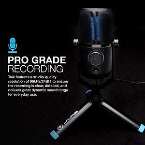 JLab Talk USB Microphone | USB-C Output | Cardioid, Omnidirectional, Stereo or Bidirectional | 96k Sample Rate | 20Hz - 20kHz Frequency Response | Volume, Gain Control, Quick Mute | Plug & Play