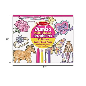 Melissa & Doug Jumbo 50-Page Kids' Coloring Pad - Horses, Hearts, Flowers, and More - FSC Certified