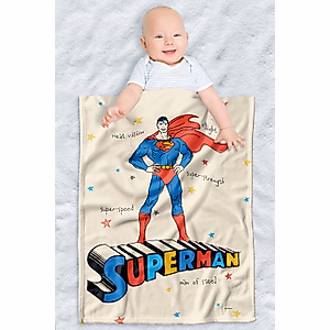 LOGOVISION Superman Lightweight Baby Blanket, 30"X40", Making A Superman Unisex for Infants Girls & Boys