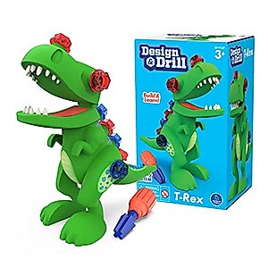 Educational Insights Design & Drill T-Rex Take Apart Dinosaur Toy, 13-Pieces, Preschool STEM Toy, Gift for Kids Ages 3+