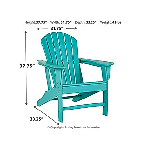 Signature Design by Ashley Sundown Treasure Outdoor Patio HDPE Weather Resistant Adirondack Chair, Blue