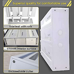 3-in-1 Acrylic Wrap Dispenser with Cutter White | Foil Plastic Wrap Storage Organizer| Aluminum Foil Wrap Organizer for Kitchen Storage