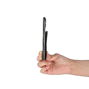 MOFT Cell Phone Stand with 2 Viewing Angles for Andriod, iPhone and All Smartphones, Repositionable, Residue-Free 3-in-1 Adhesive Wallet Stand (Pure Black)