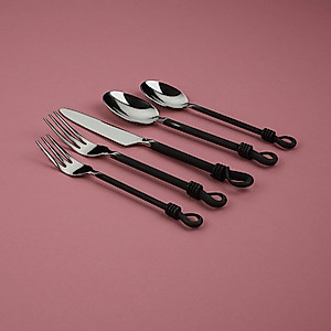 Gourmet Settings Twist and Shout 20-Piece Stainless Steel Flatware Set, Service for 4