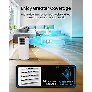 Pro Breeze Smart Air Conditioner Portable 10,000 BTU - 1130W Portable Air Conditioner with 4-in-1 Function, 300 Sq Ft Coverage, 24 Hour Timer & Window Venting Kit Included - AC Unit with Wifi & App
