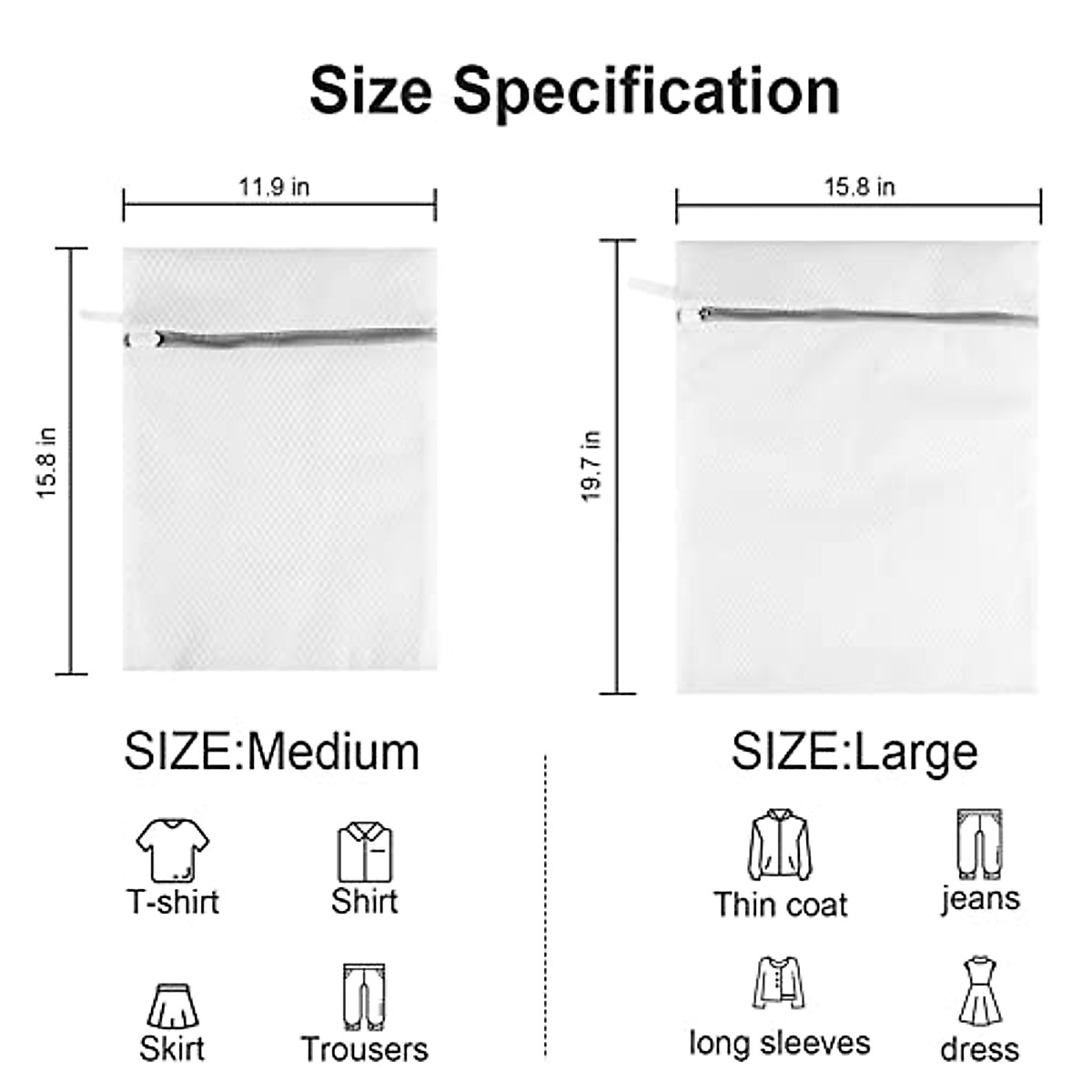 Honeycomb Lingerie Bags with Hanging Loop- 2Pack+Mesh Laundry Bags for Delicates with Non Rust Zipper(10 Pack)