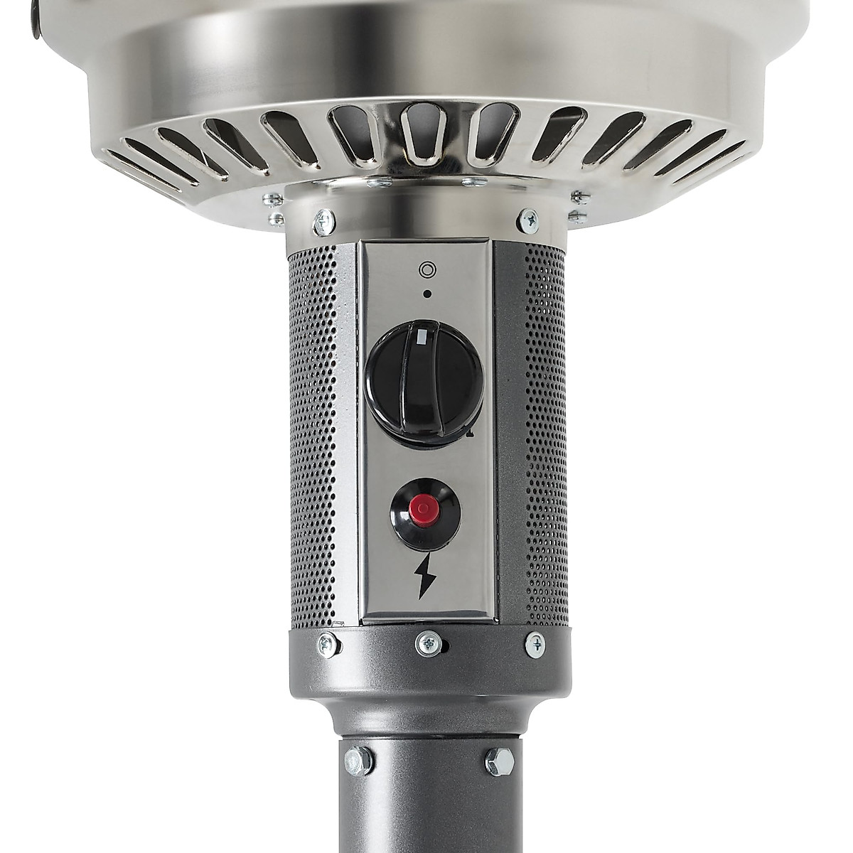 Amazon Basics 46,000 BTU Outdoor Propane Patio Heater with Wheels, Commercial & Residential - Slate Gray