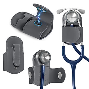 Magnetic Stethoscope Holder Clip - Magnetic Snap & Inner Pocket - Genuine Leather Stethoscope Waist Holder – Littman Stethoscope, Littman Cardiology – Gift for Nurses, Doctors & More