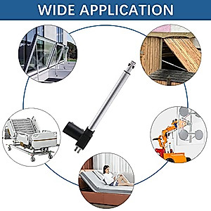 JQDML 32 Inch 32" Long Stroke Linear Actuator 12V 1320lbs/6000N Heavy Duty Speed 0.2"/sec Electric Actuator with Mounting Brackets for Massage Bed, Table Lift, Window Opener,Door Opener