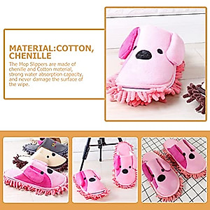 KICHOUSE Microfiber Mop Chenille Floor Cleaning Mop Slippers Detachable Washable House Dusting Shoe Cover Lazy Dirt Cleaning Mopping Shoes Unisex Mop Socks Wood Floor Cleaner