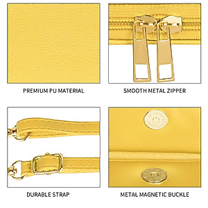 Crossbody Cell Phone Bags for Women, Touch Screen Bag RFID Blocking, CellPhone PU Leather Wallet Purse, Shoulder Handbag with Credit Card Slots,Yellow