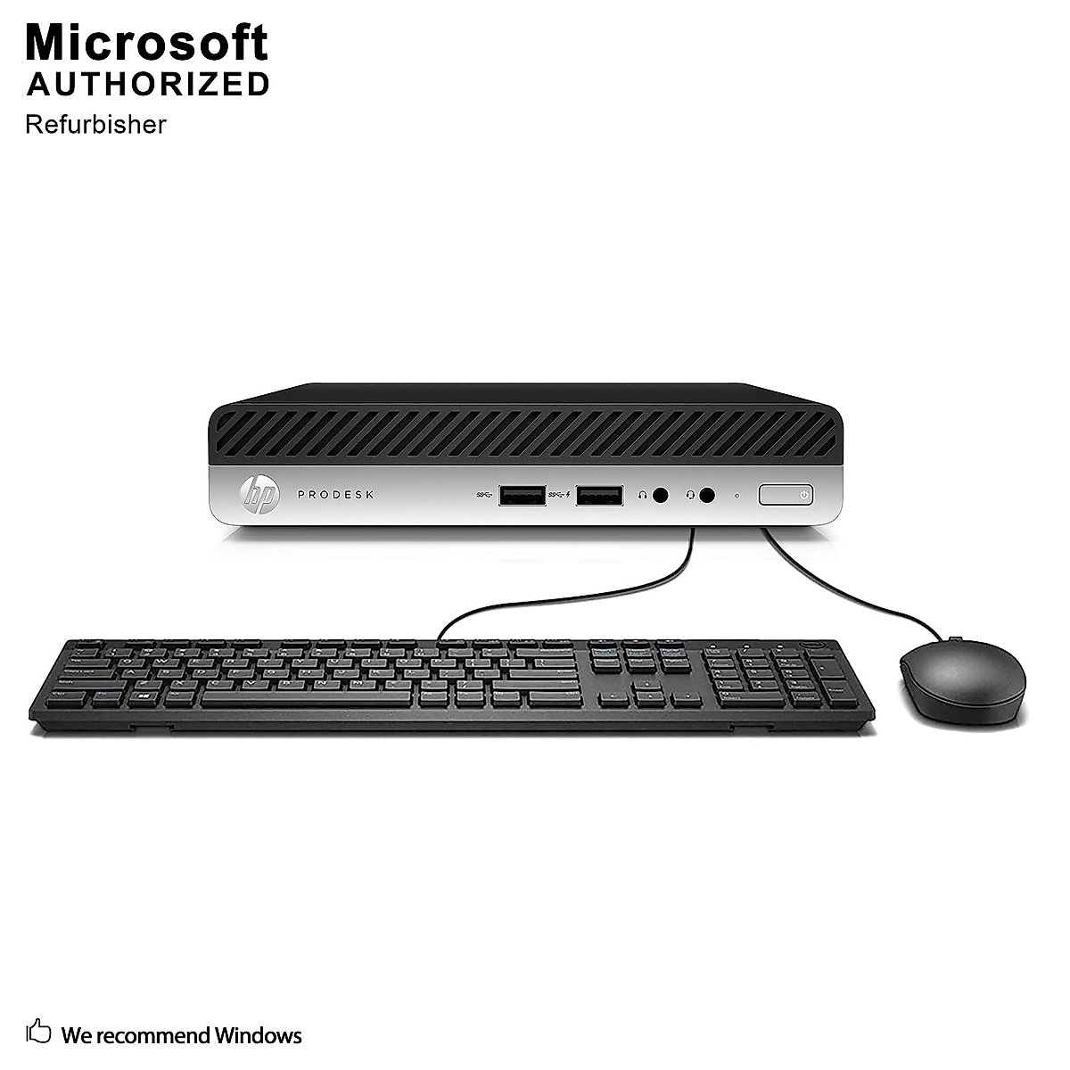 HP ProDesk 400 G3 Desktop Mini Computer, Intel Quad Core I5-6500T up to 3.1GHz, 16G DDR4, 512G SSD, N/A, WiFi, BT, DP, VGA, Windows 10 Pro 64 Bit Language Supports English/Spanish/French(Renewed)