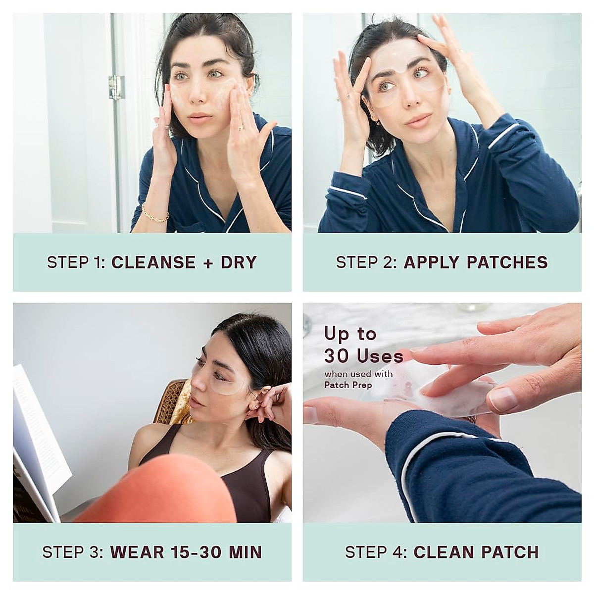 Dermaclara Silicone Facial Patches - Anti-Wrinkle Face Patches for Frown, Smile Lines & Forehead, Reusable Overnight Silicone Wrinkle Pads, Up to 30 Uses - 4 Under Eye Patches & 1 Forehead Patch