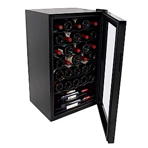 Magic Cool MCWC34SI Wine Cooler Refrigerator, 34-Bottle, Metallic