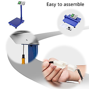 TUFFIOM 661lbs Electronic Digital Platform Scale,Heavy Duty Blue Folding Floor Scales,High-Definition LCD Display,Perfect for Mailing Luggage Shipping Package Price