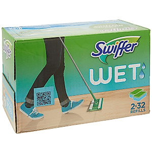 Swiffer Sweeper Wet Mopping Cloths Refills Open Window Fresh 32 Count Pack of 2