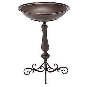 Safavieh Outdoor Collection Orian Rustic Brown Victorian Scroll Iron Garden Patio Backyard Charming Bird Bath PAT5023C