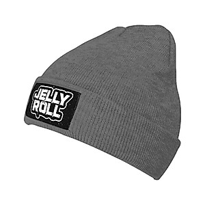 Jelly Rapper Singer Roll Beanies for Men&#039;s Womens Teens - Casual Unisex Aldult Cuffed Skull Knit Hat Knitted Winter Hat Classic Breathable Sleep Hats for Workout Gaming Deep Heather