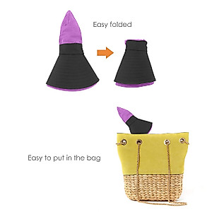 IYEBRAO 2 Pack Womens Ponytail Sun Hat UV Protection Bucket Hats Foldable Wide Brim Summer Boonie Beach Cap Fishing Hiking(Purple & Sky Blue)