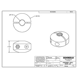COXREELS 131-4 Ball Stop for Spring Driven Reel, fits 1/2" Hose, 2-1/2” OD x 3/4” ID