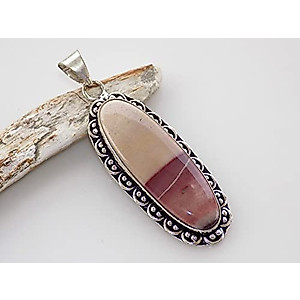 Mookaite Pendant, Birthday Gift Jewelry, Designer Pendant, Silver Plated Pendant, Handmade Pendant Jewelry, Boho Jewelry