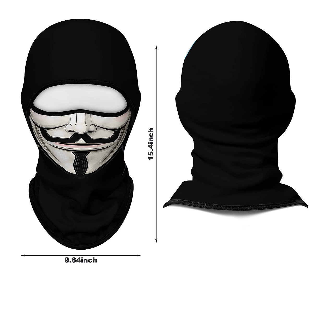 Obacle Balaclava Face Mask Men Women for Winter Cold Weather Ski Hunting (Men White Face Black Beard)