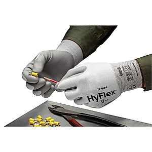 HyFlex 11-644 Cut Protection Gloves - Medium Duty, Durability, Comfort, Grey/Grey, X Small (pack of 12)
