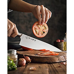HEZHEN Chef's Knife-Professional-8.3 inch 14C28N Sandvik Steel, Kitchen Knife Gyuto Knife-Master Series Chef Cooking Tool at Home,Restaurant-Olive Wood Handle