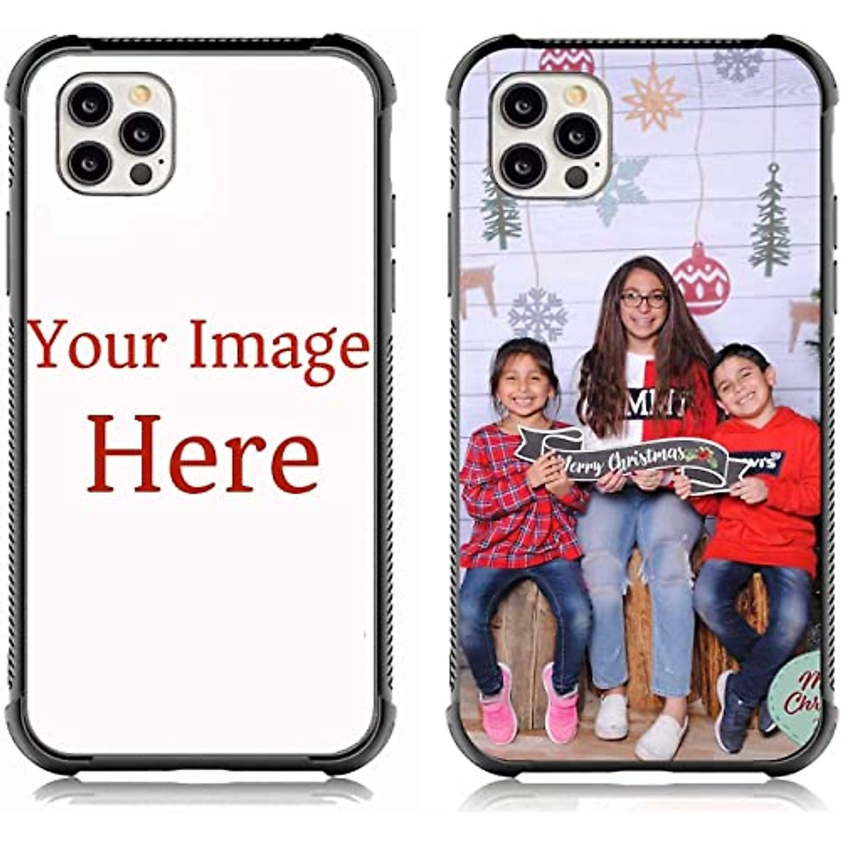 Personalized Custom Phone Case for Apple iPhone 12/12 Pro - Design Your Own Customized Custom Picture Photo Case Make Your Own Case Black