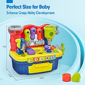 hahaland Toddler Toys for Boys Girls Gifts Toys for Ages 2 Multifunctional Music Light Workbench for Baby Boy Toys for 2-Year-Old Boy Toys for Boys Baby Toys 18+ Months Boy Toys
