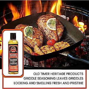 Heritage Products Griddle Seasoning Oil - Low-Smoke, Hi Temp All-Natural Cast Iron Griddle Conditioner for Dutch Oven, Camp Grill and Skillet Cleans, Protects Cast Iron Cookware with Avocado Oil