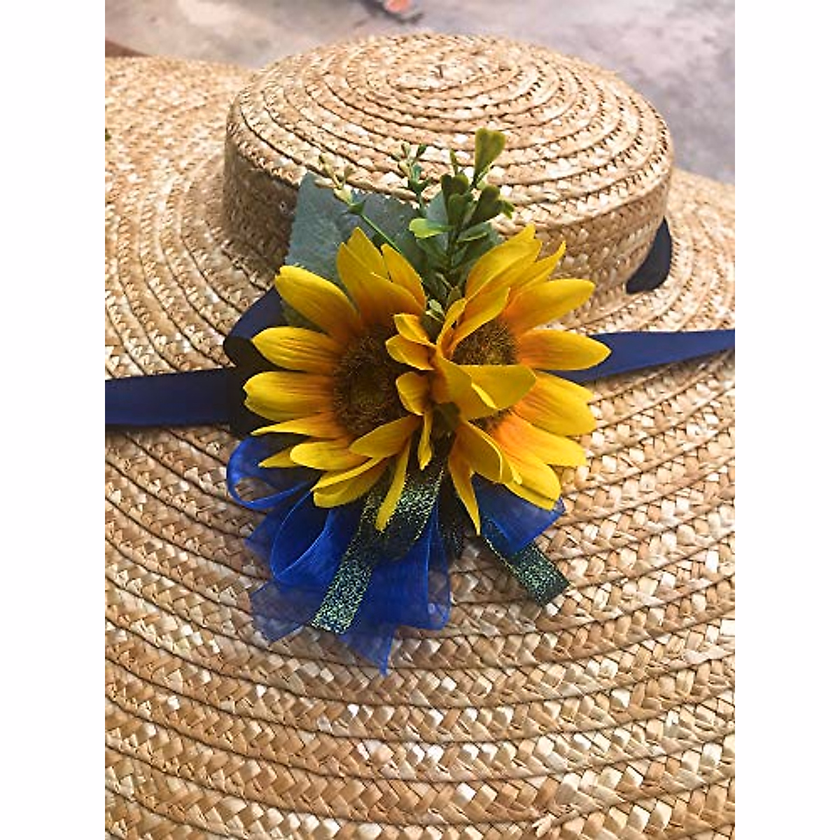 DALAMODA Sunflower Wrist Corsage-Girl Bridesmaid Wedding Prom Party Gril Wrist Corsage Party Prom Hand Flower Decor Pack of 1 (SF-Wrist Corsage)