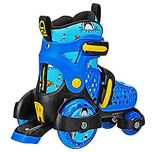 Roller Derby Fun Roll Adjustable Roller Skates for Beginners, Boys & Girls Small (7-11)