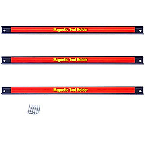 Goplus 3 PCS 18" Magnetic Tool Holder, Heavy-duty Magnet Tool Bar Strip Rack, Space-Saving & Strong Metal Organizer Storage Rack for Knife, Wrench, Utensils, Garage Workshop Home