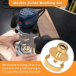 71333 Router Bits Solid Brass Inlay Kit for 1/4 Templates for High RPM Routing, Includes 1/8" Carbide Router Bit/Cutter + 1/4" Shank, Universal Bushing, Retainer Nut, Collar and Alignment Pin